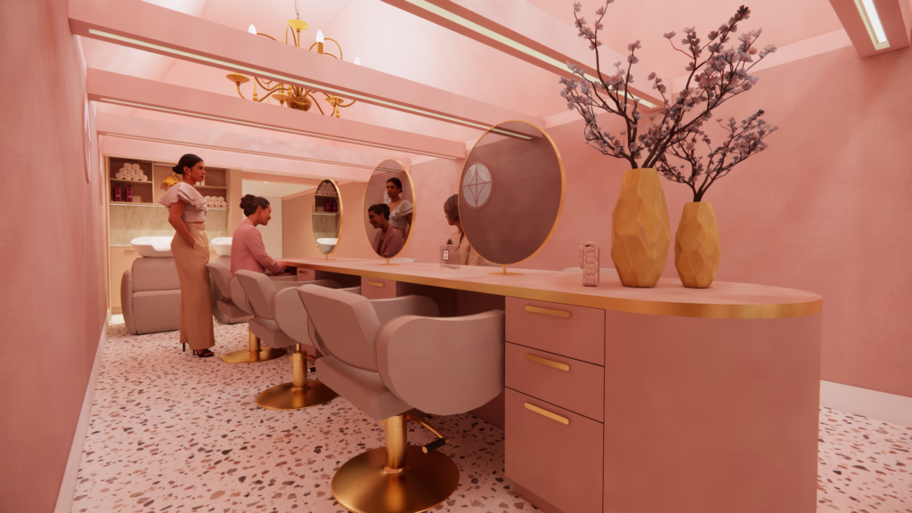 HAIR AVENUE PRETTY PINK HAIR SALON | IDuMM Interior Design